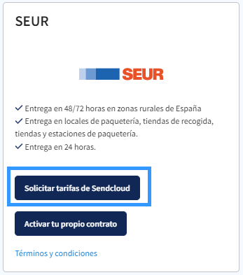 Cómo activar SEUR y enviar con las tarifas de Sendcloud – Sendcloud Help Center